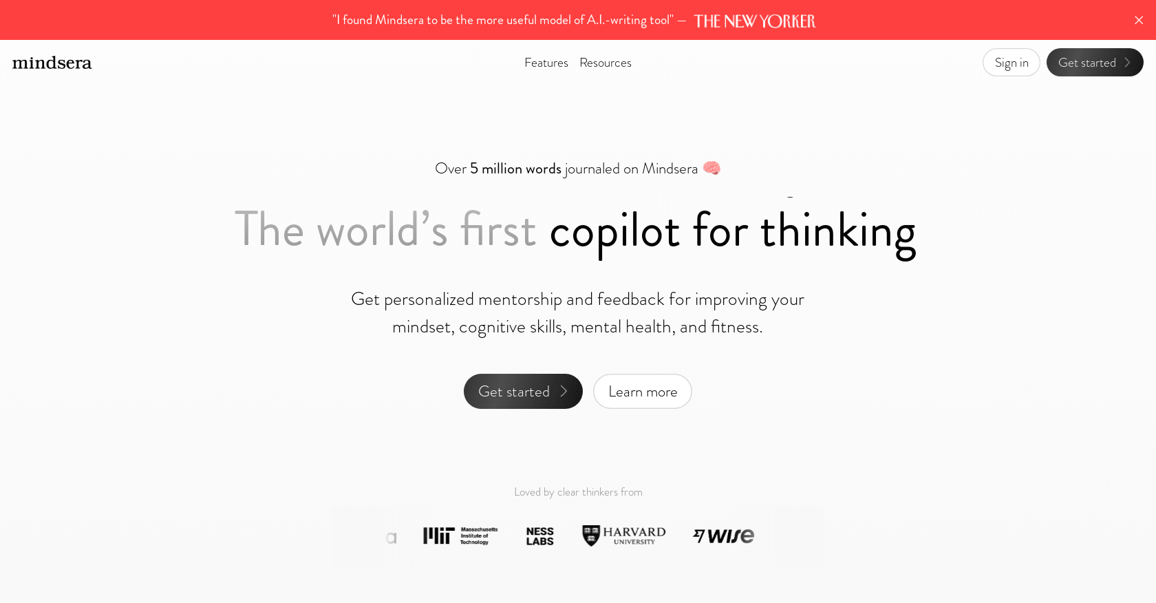 Mindsera: AI-powered journaling tool