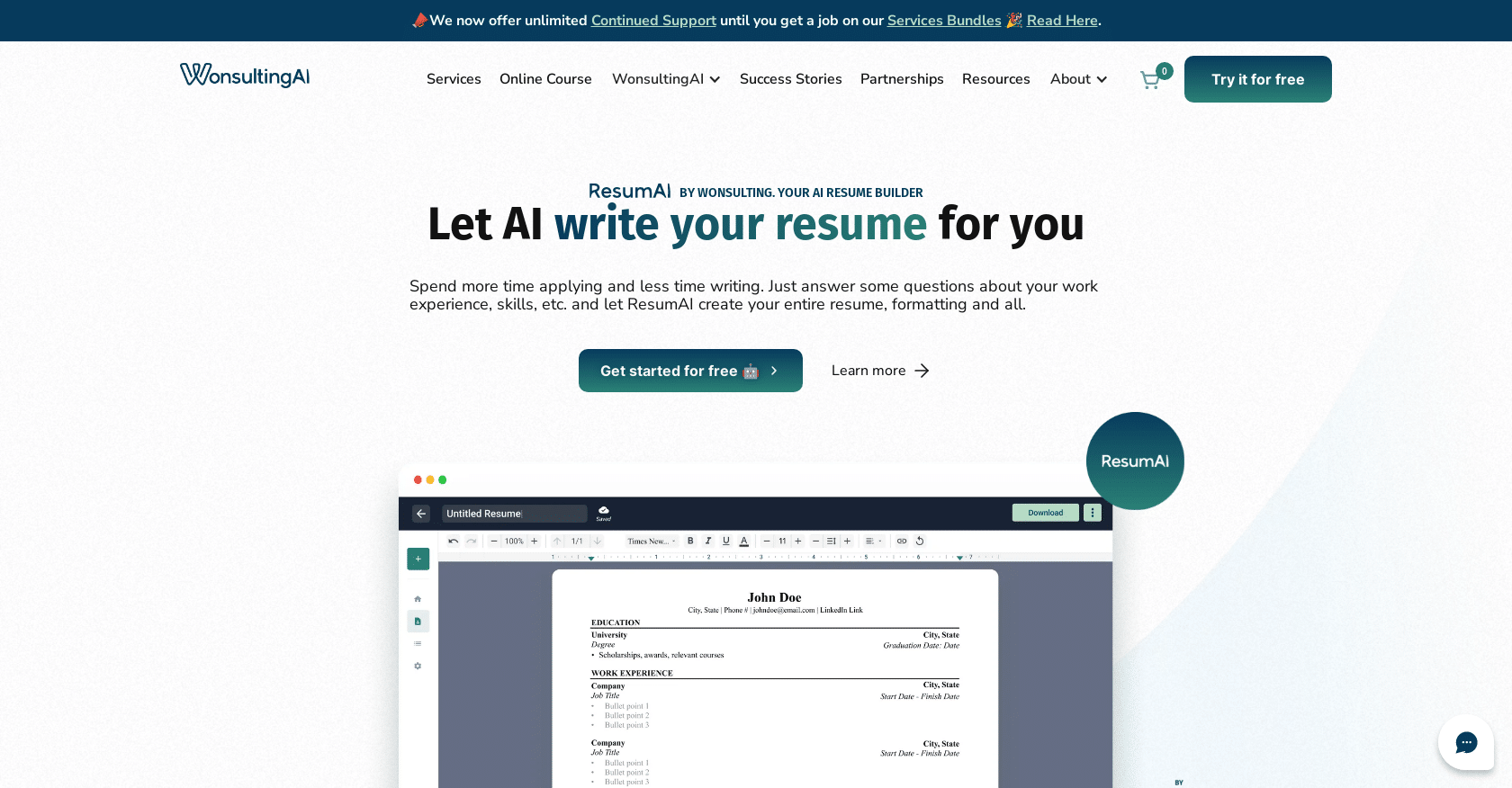 ResumAI: Free Resume AI Builder