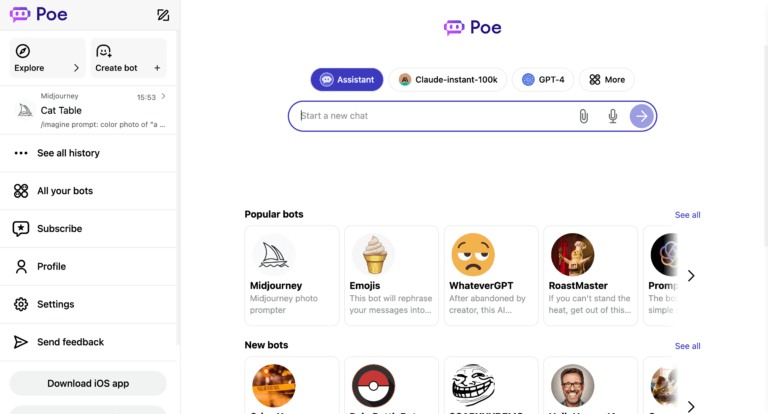 Poe AI Chatbot - Fast Helpful AI Chat 2024
