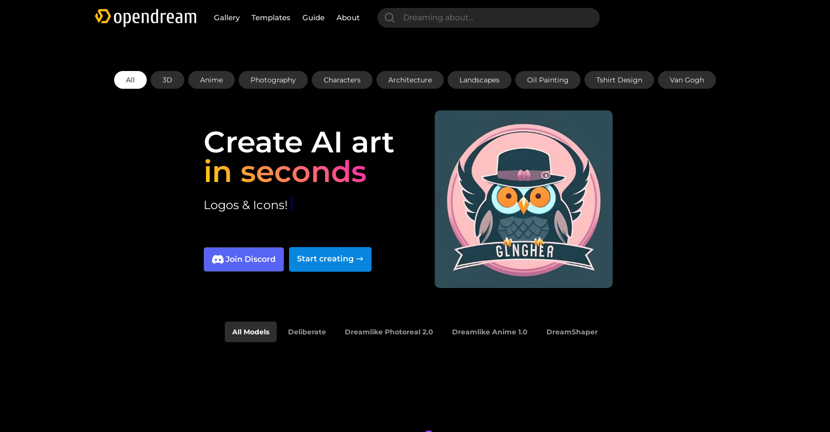 OpenDream: Free AI Art Generator