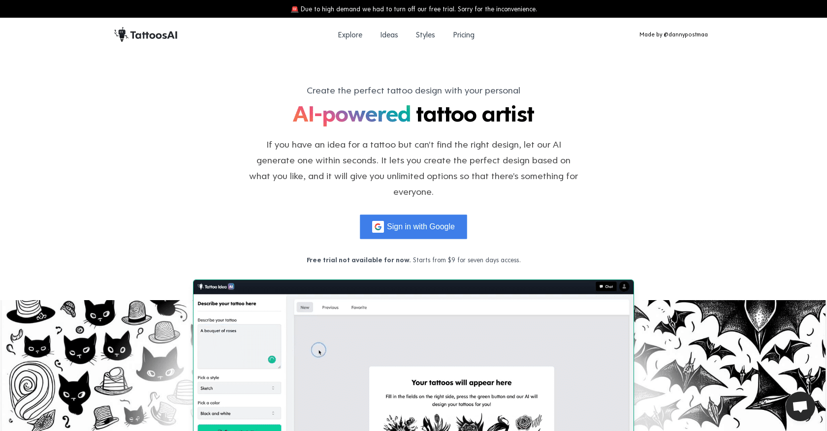 Tattoos AI: AI-Powered Tattoo Generator
