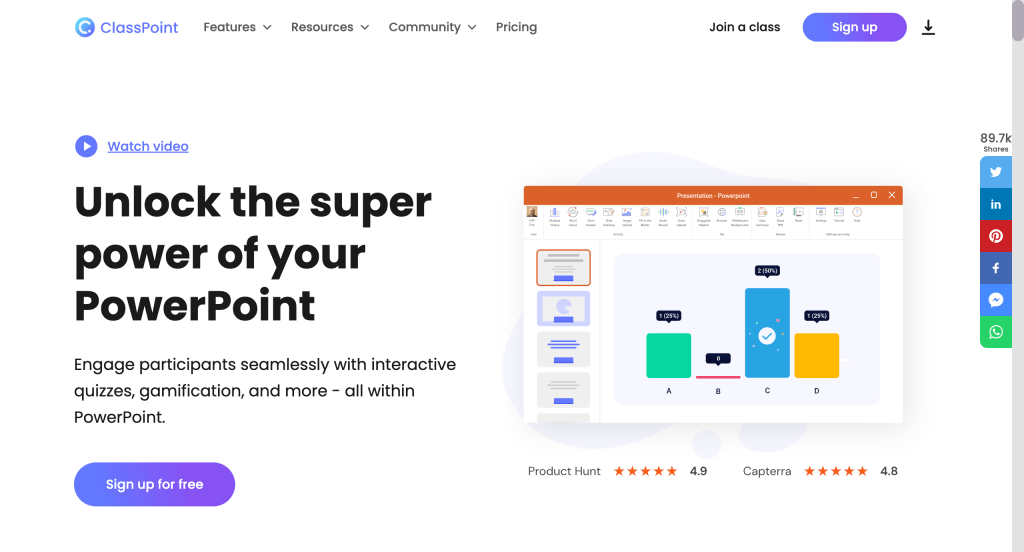 ClassPoint: AI PowerPoint Assistant for Student