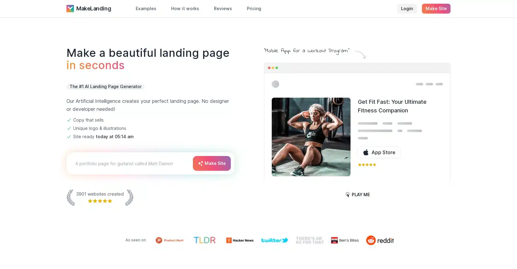 MakeLanding: AI Landing Page Generator