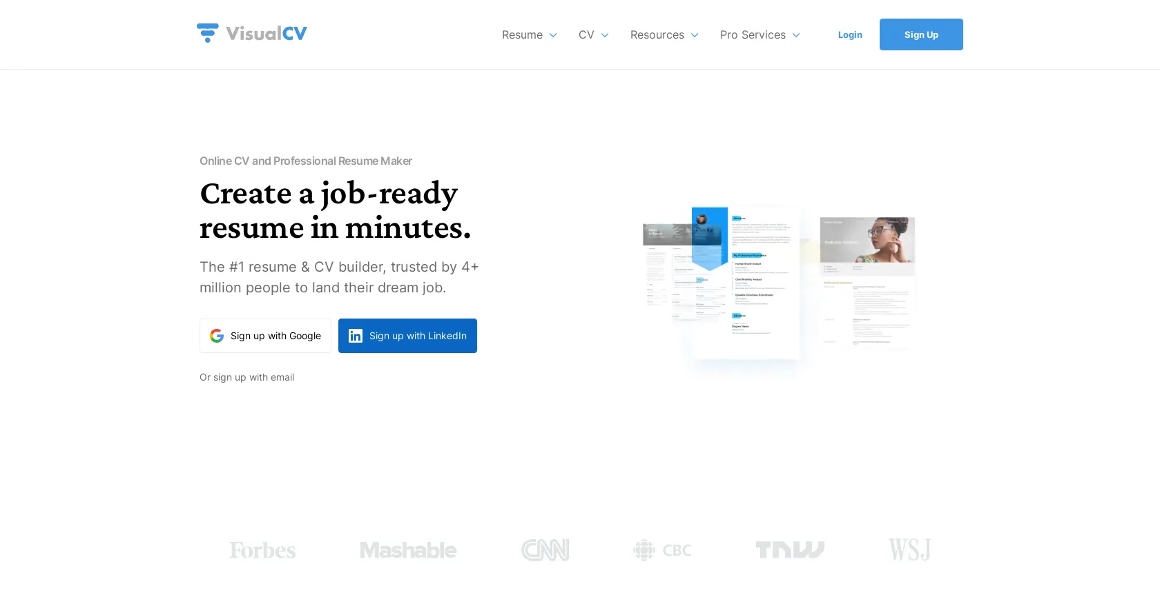 VisualCV: Online CV, Resume Builder Tool