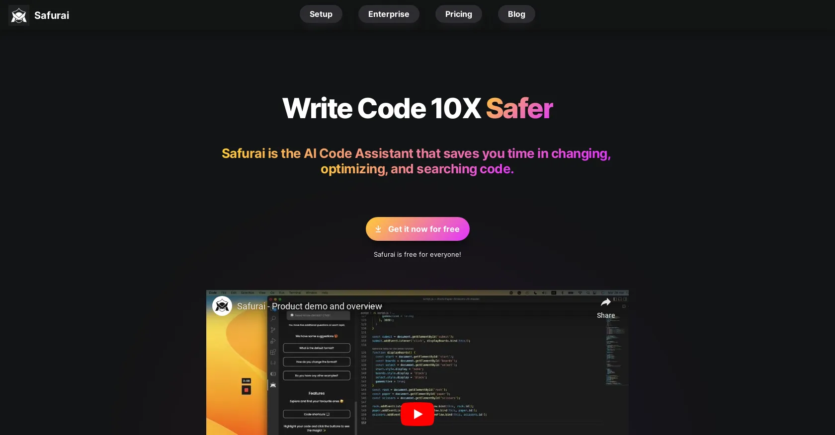 Safurai AI Coding Assistant (Review 2024)