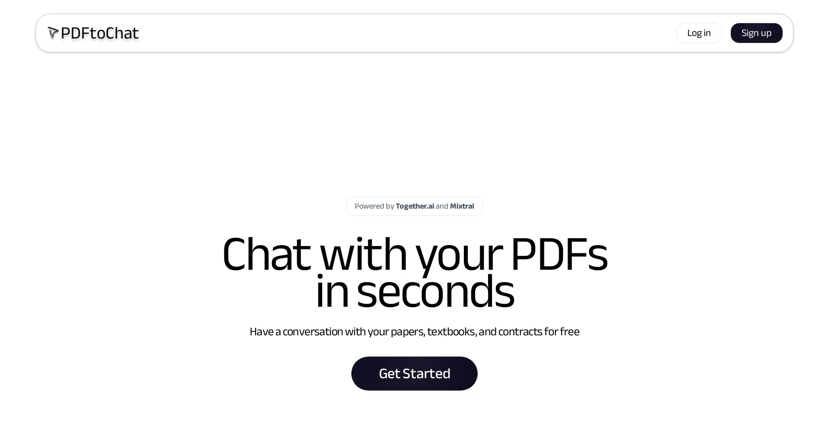 PDFToChat: Chat with your PDFs in seconds